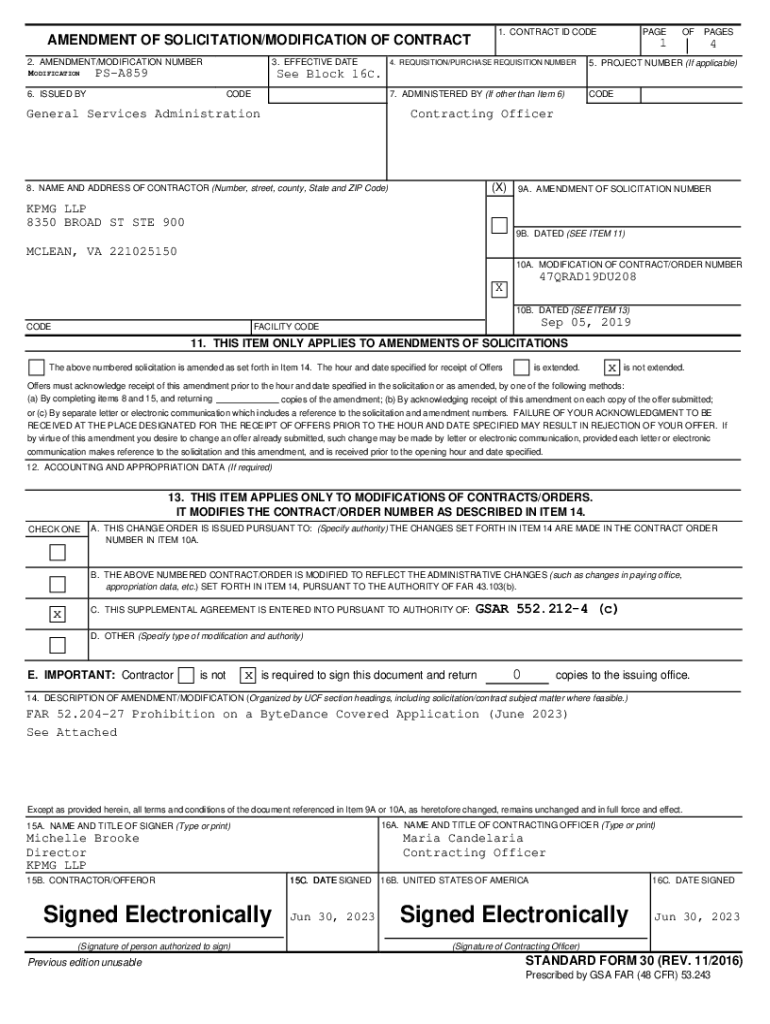 Fillable Online OASIS Unrestricted Pool 2 Contract Modification 2 Fax ...