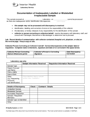 Fillable Online Unlabelled or mislabelled samples Fax Email Print ...
