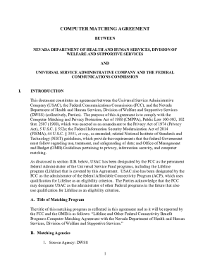 Fillable Online COMPUTER MATCHING AGREEMENT BETWEEN THE ... Fax Email ...