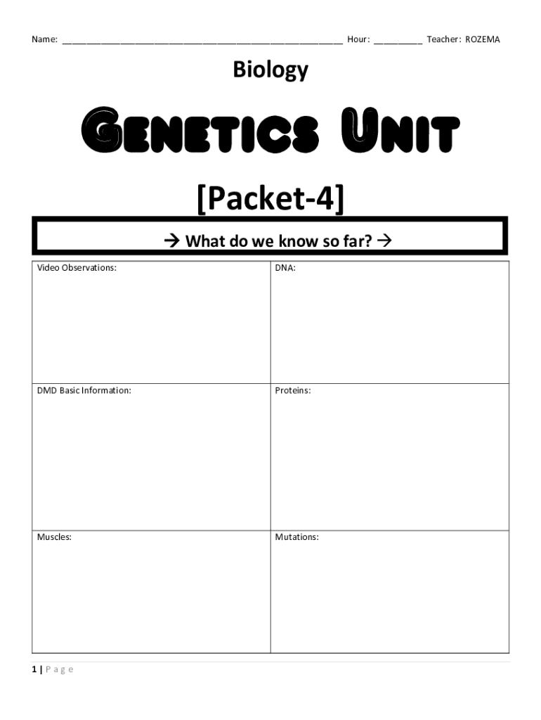 Fillable Online biology genetics unit packet 2 protein synthesis ...