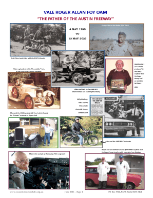 Fillable Online Vale: Roger Allan Foy'Father' of the Austin Freeway Fax ...
