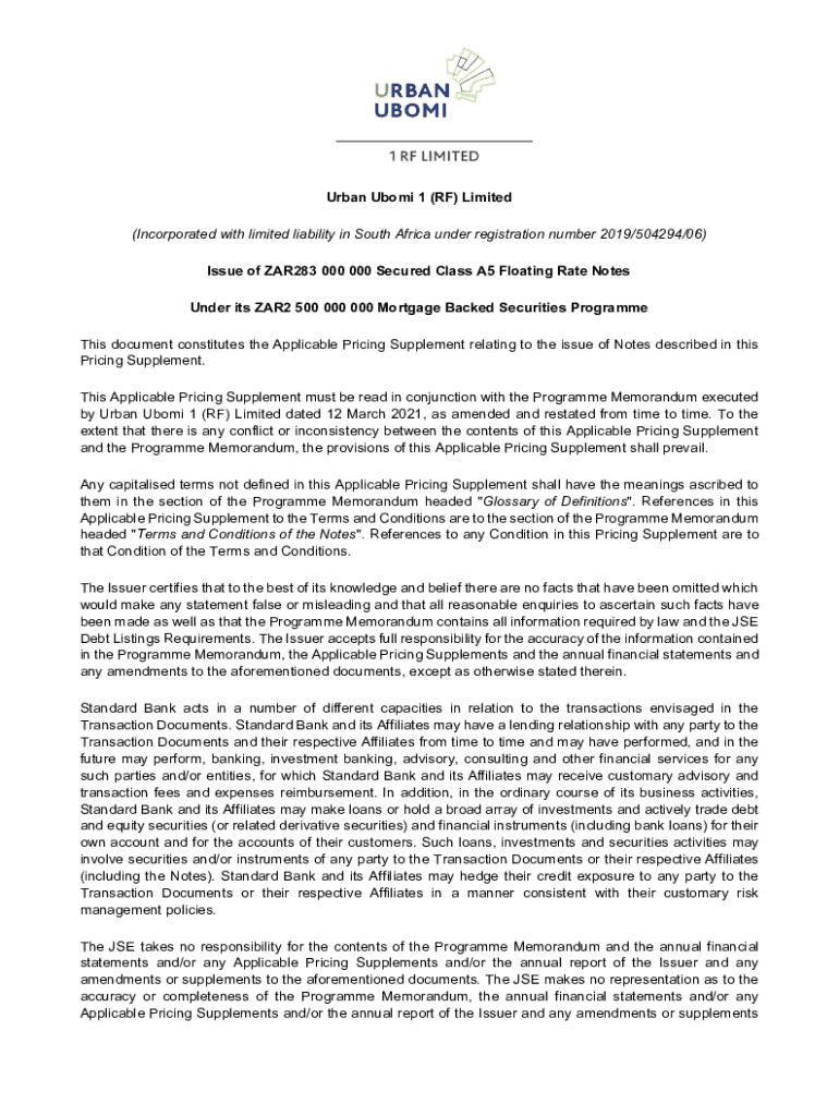 Fillable Online UU1 1st Tap Issue APS - Class A5 08022022 Final Draft Fax Email Print - pdfFiller