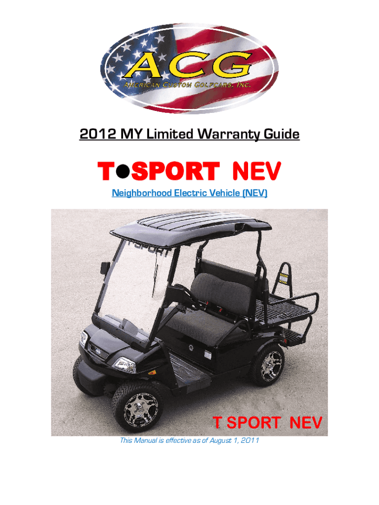 Fillable Online Neighborhood Electric Vehicle (NEV) and Golf Cart ...