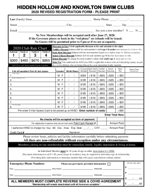 Fillable Online Hidden Hollow and Knowlton Swim Club Rules Fax Email ...