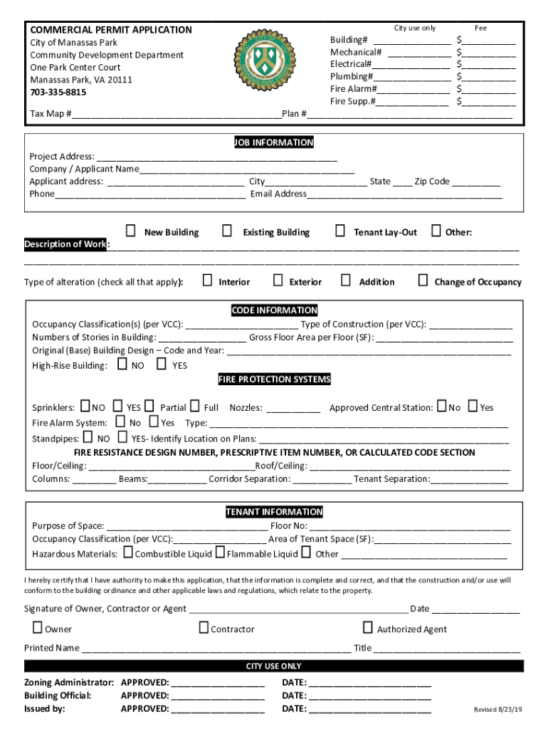 Fillable Online Commercial and Mixed Use Building Permits Fax Email ...