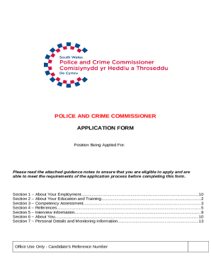 APPLICATION POLICE AND CRIME COMMISSIONER Doc Template | pdfFiller