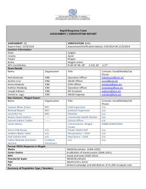 Fillable Online Rapid Response Team Assessment/Verification Report for ...
