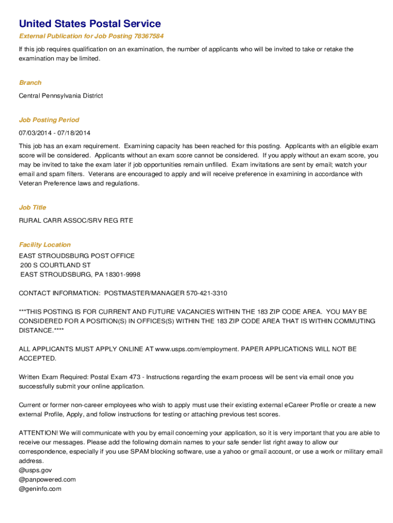 Fillable Online Mail Carrier Job Description Template Fax Email Print