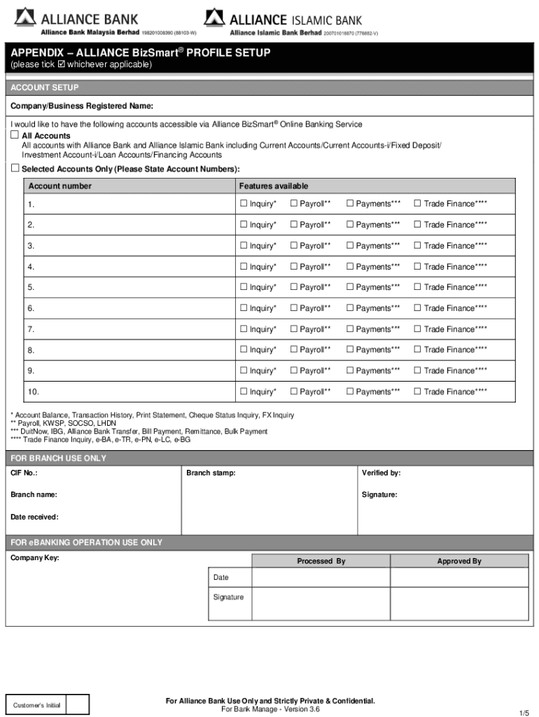 Fillable Online Universal Business Banking Application Form (Version 1. ...