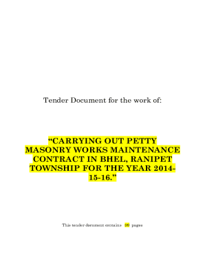 Fillable Online carrying out petty masonry works maintenance contract ...