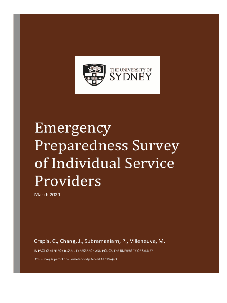 Fillable Online Emergency Preparedness Survey of Individual Service ...