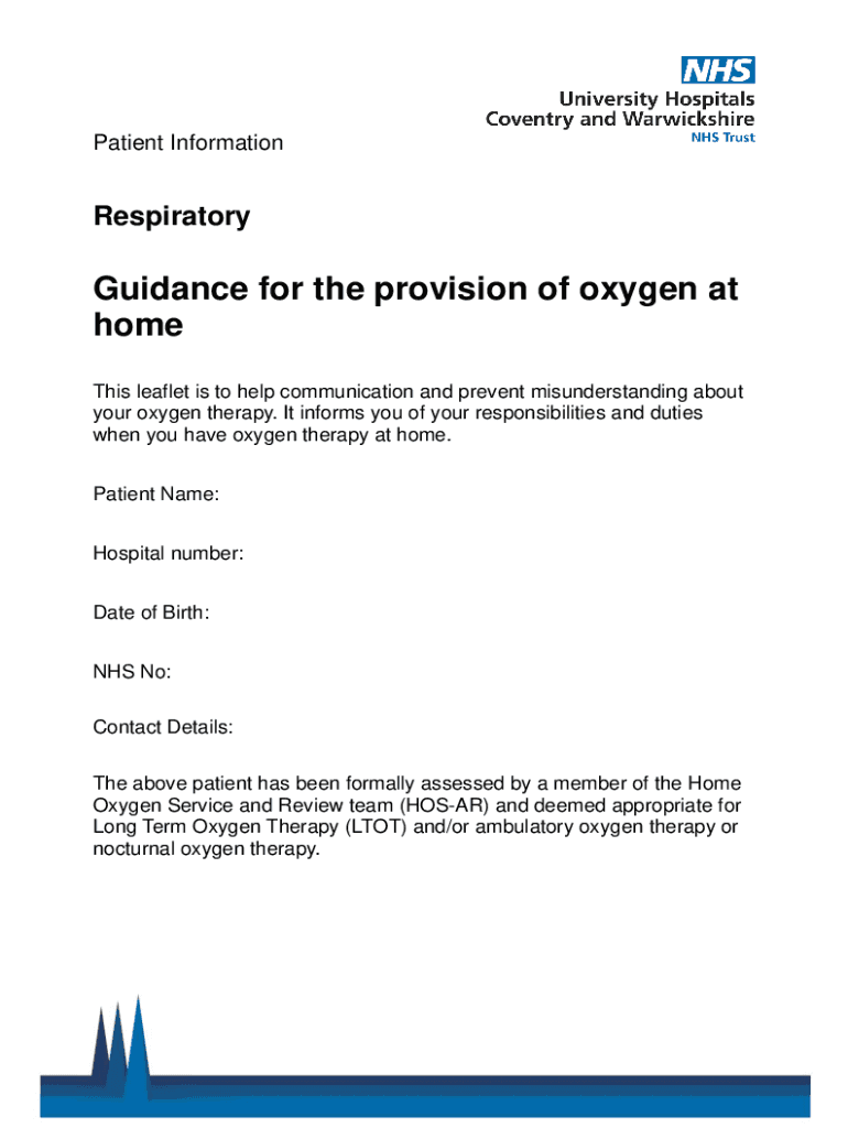 Fillable Online JPM Patient Information. Oxygen therapy at the end of ...