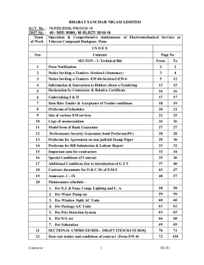 Fillable Online N.I.T. NO.: 81 / EEE / BSNL / PUNE / 2018-19 D.N.I.T ...