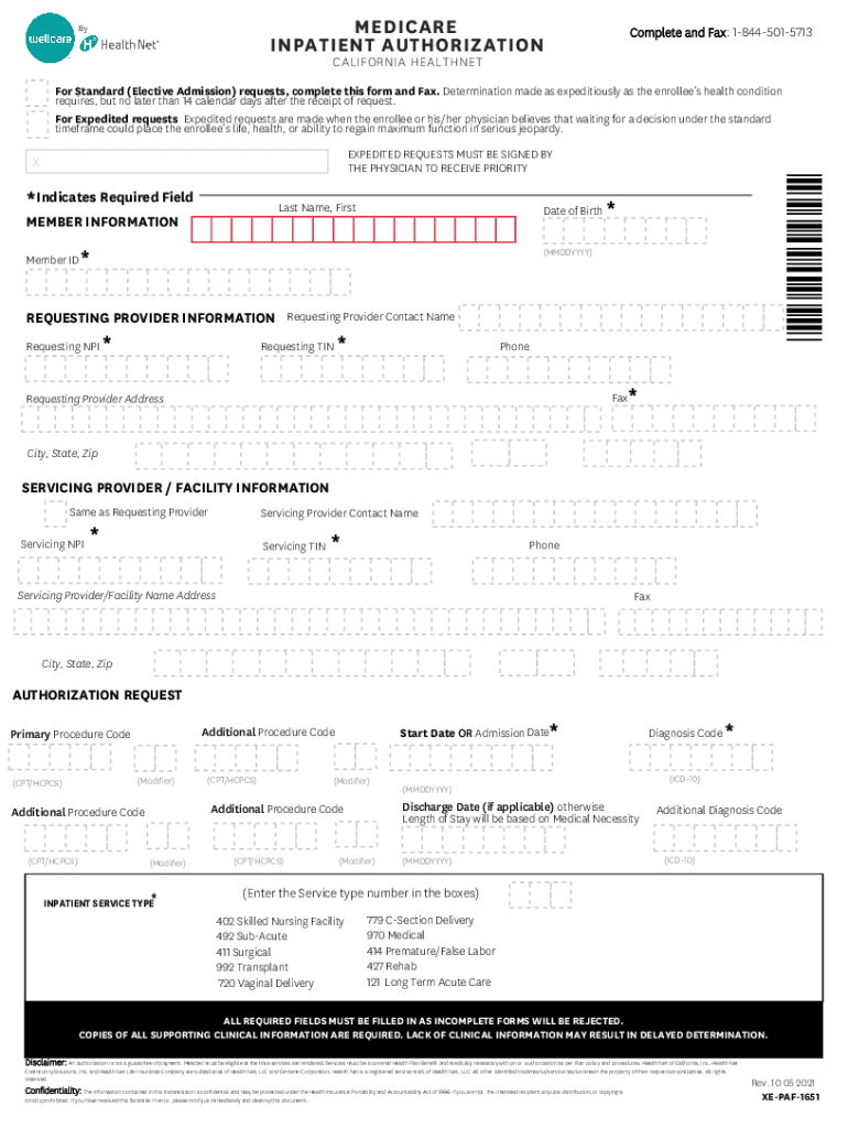 Fillable Online Utilization Management and Authorization Fax Email ...