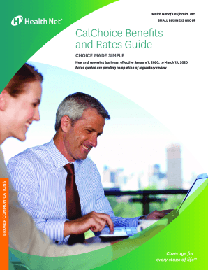 Fillable Online CalChoice Benefits and Rates Guide. CHOICE MADE SIMPLE ...
