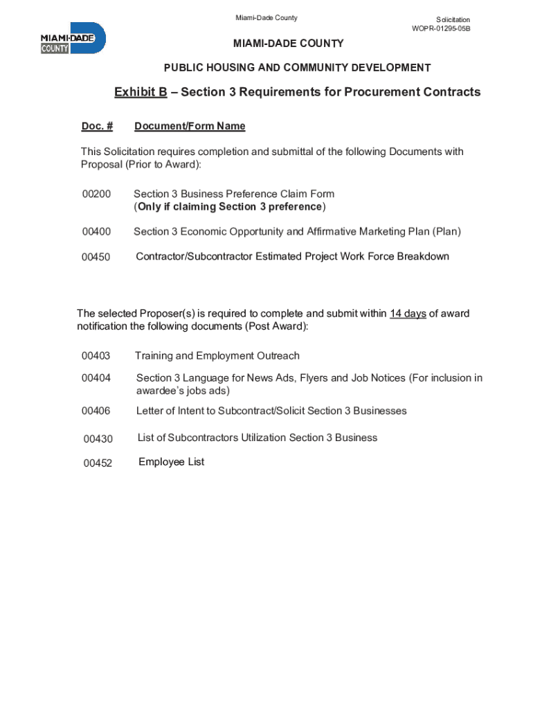 Fillable Online Section 3 Requirements for Procurement Contracts Fax ...