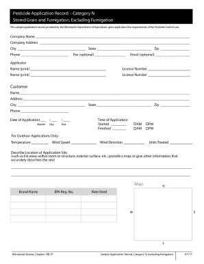 Fillable Online Category N - Stored Grain & Fumigation, Excluding ...