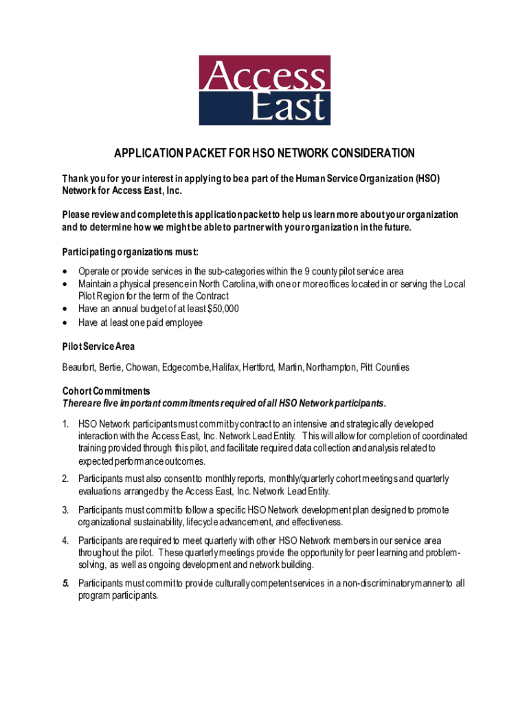 Fillable Online Healthy Opportunities Pilot HSO Network Application Now ...