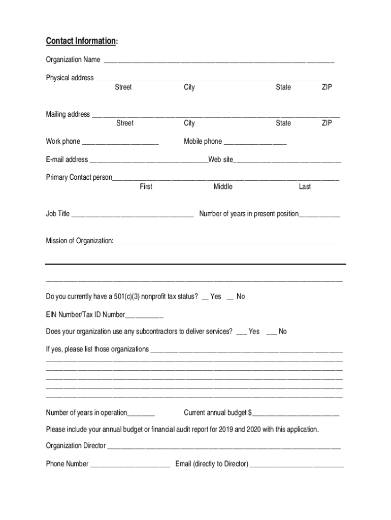 Fillable Online application packet for hso network consideration Fax ...