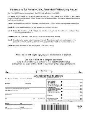 Fillable Online Nc 5x Form - Fill Out and Sign Printable PDF Template ...