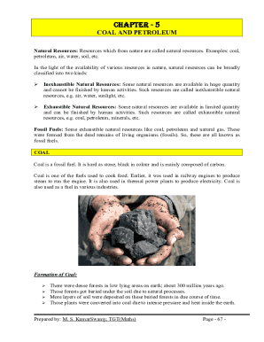 Fillable Online Lesson 5. Coal and Petroleum Basic conceptsA Flow Chart ...