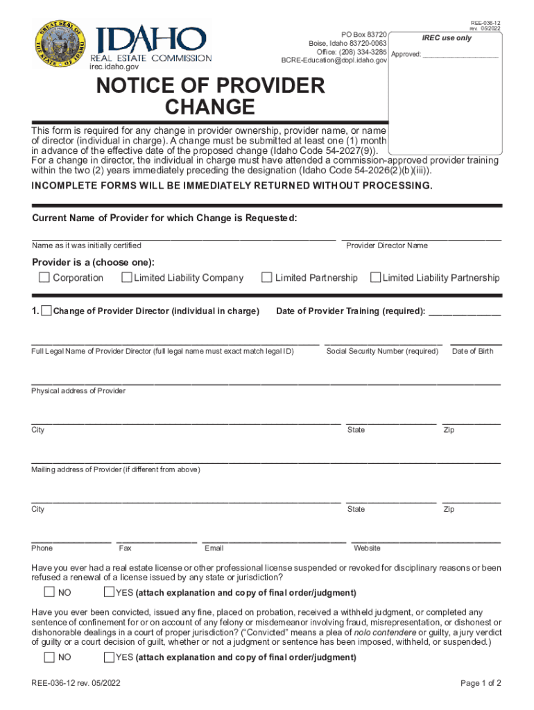 Fillable Online irec idaho Continuing Education - Idaho Real Estate ...