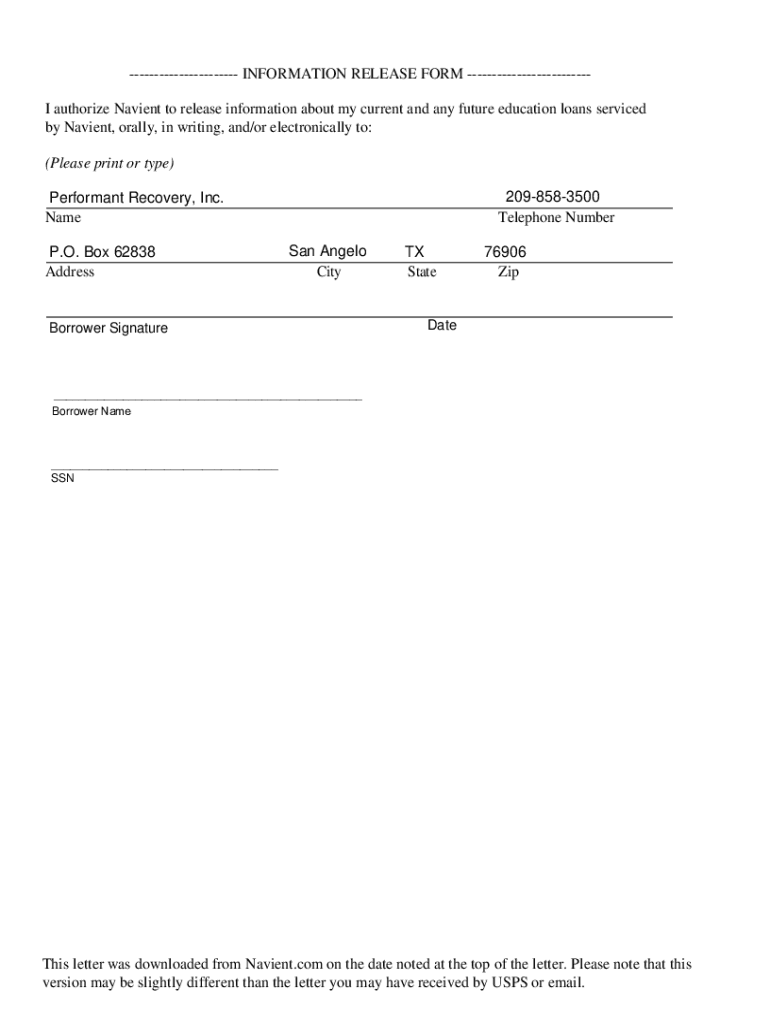 Fillable Online Direct Loan Authorization Release Information. Direct ...
