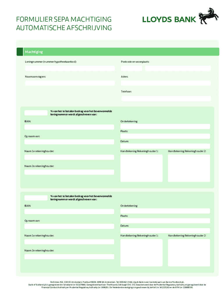 Invulbaar Online Alle uniforme SEPA incasso machtigingsformulieren nu ...