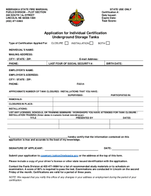 Fillable Online Nebraska State Fire Marshal - Nebraska.gov Fax Email ...