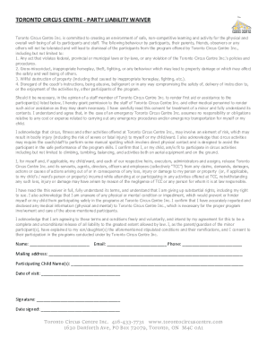 Fillable Online Birthday Party ConfirmationIndividual Waiver Forms Fax ...