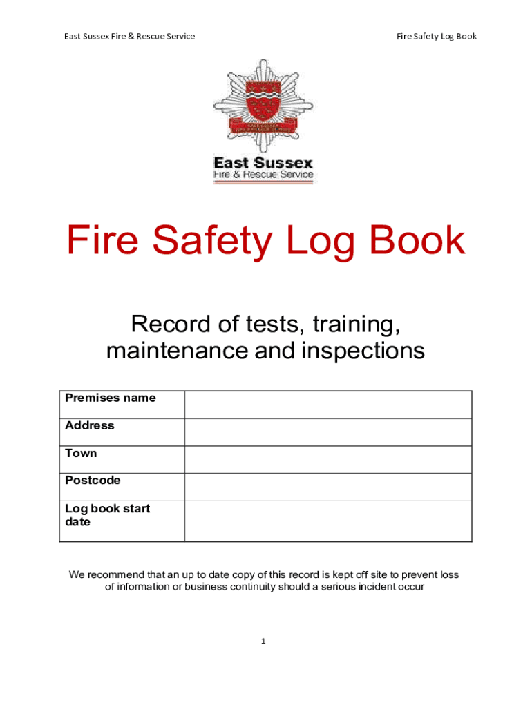Fillable Online Fire Log Books, the requirements and importance, do you ...