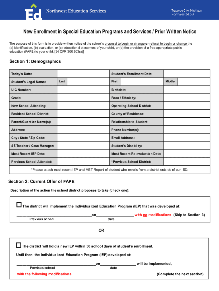 Fillable Online Special Education Notices/Forms Fax Email Print - pdfFiller