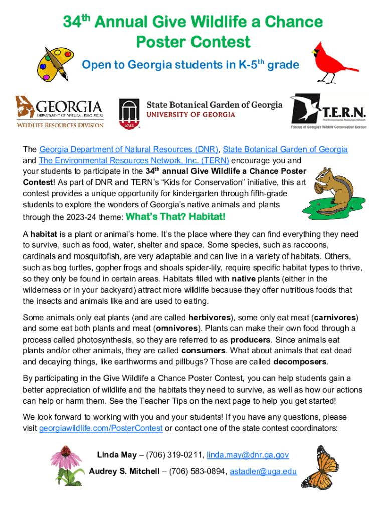 Fillable Online This year's Wildlife Poster Contest highlights ...