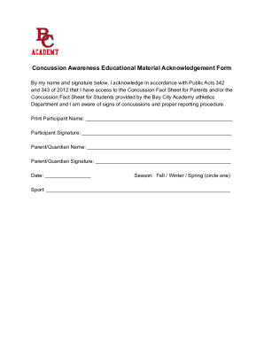 Fillable Online Material Acknowledgement Definition Fax Email Print ...