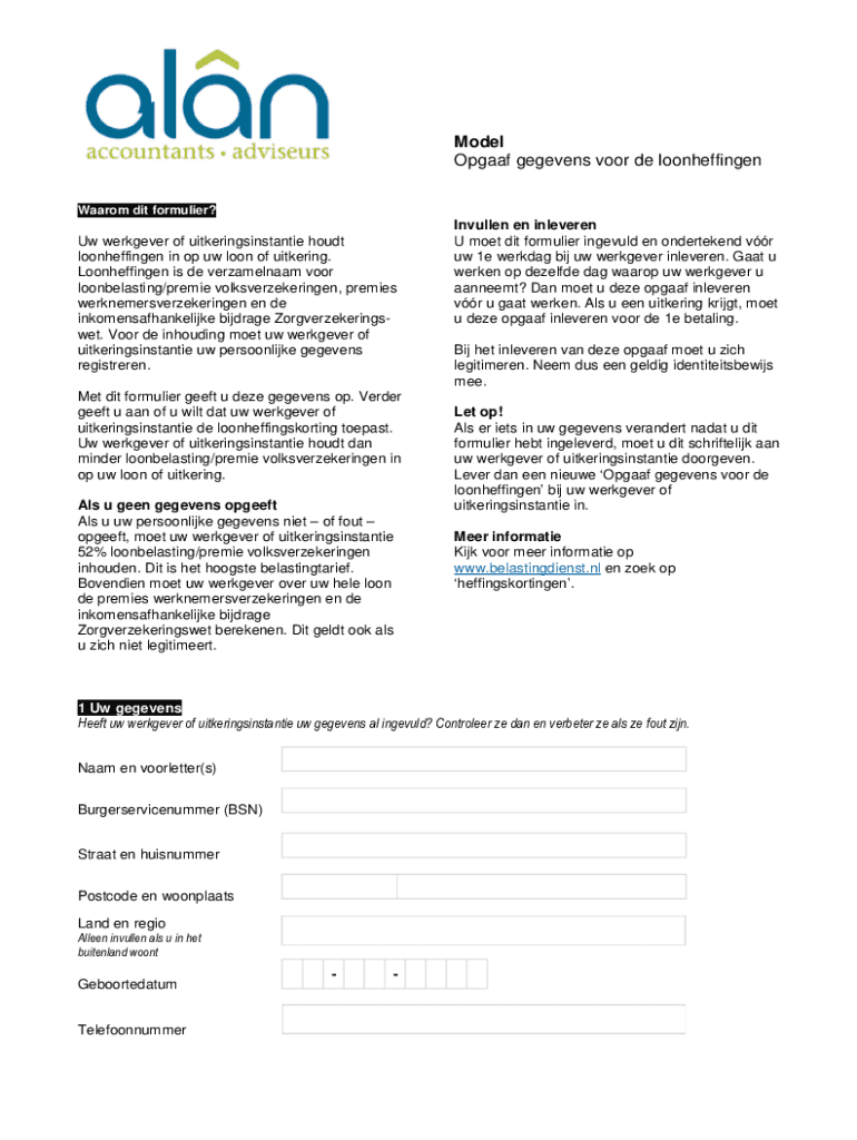 Invulbaar Online Loonbelastingsformulier - artra trainingen en ...