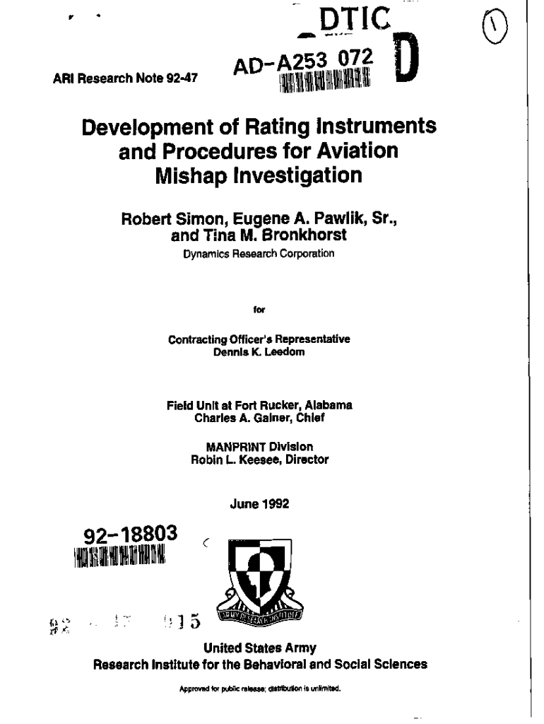 Fillable Online Development of Rating Instruments and Procedures for ...