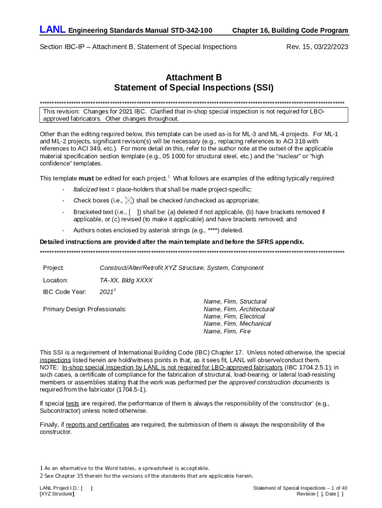 Special Inspection Guidelines and Procedures - engstandards lanl Doc ...