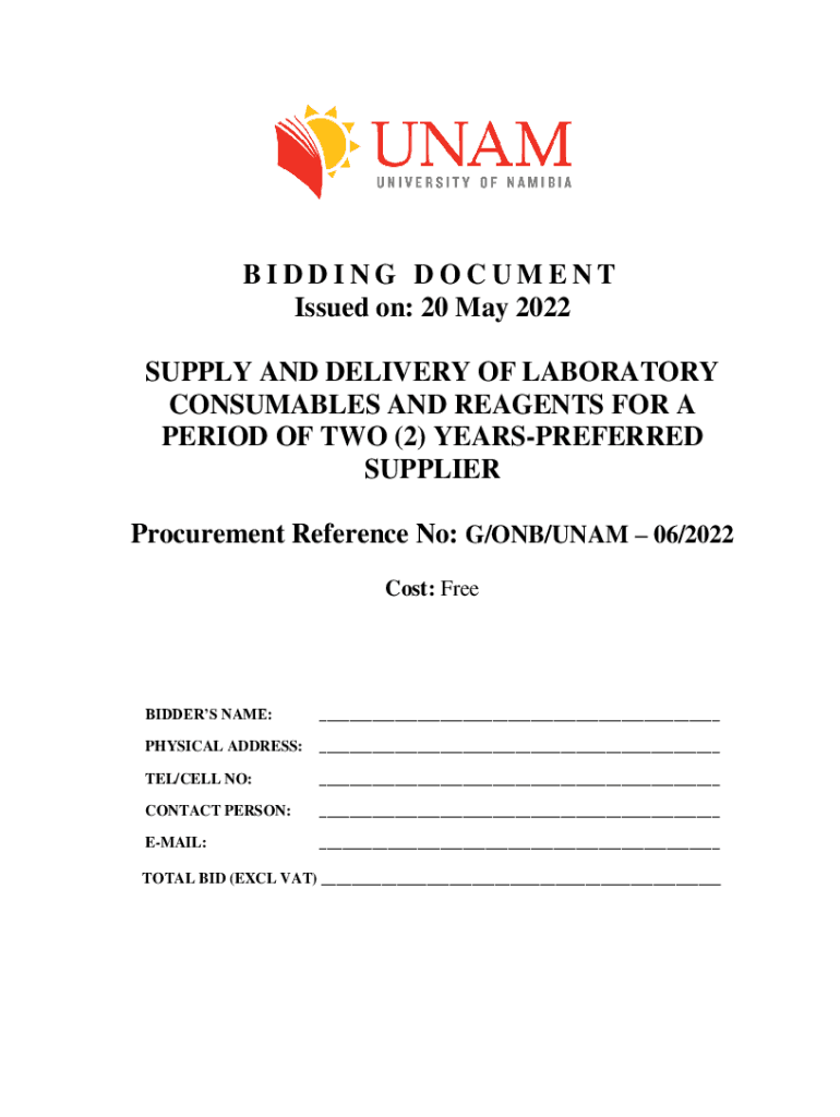 Fillable Online Procurement of Laboratory Reagents and Supplies CY ...