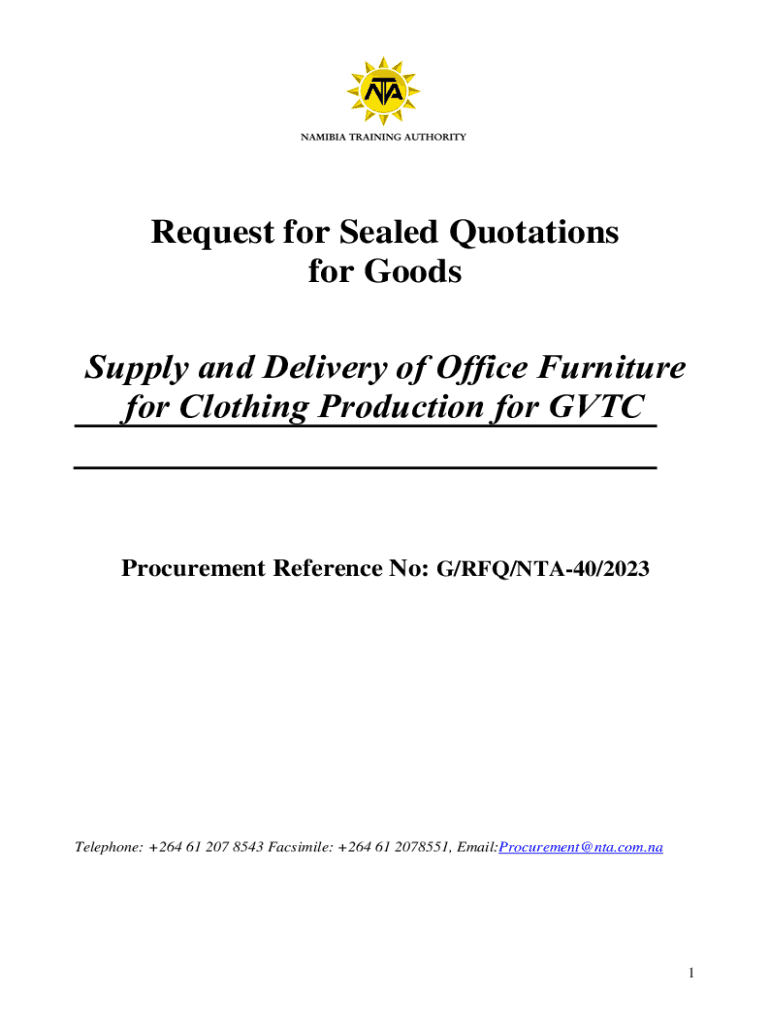 Fillable Online Request for Quotations for Procurement of office ...