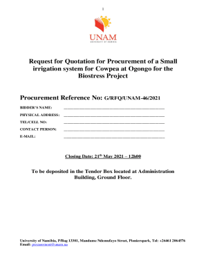 Fillable Online Request for Quotation for Procurement of a Small Fax ...