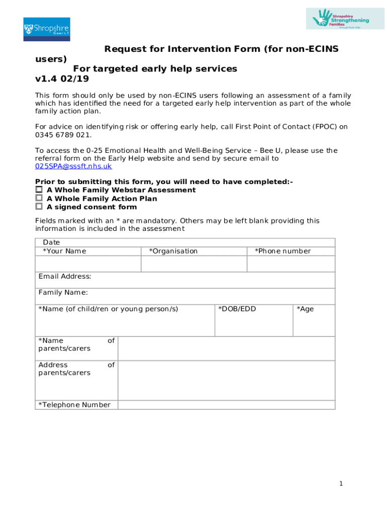 Request for Intervention (for non-ECINS users) For ... Doc Template ...