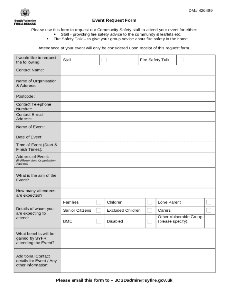 Request a Fire Education Program Doc Template | pdfFiller