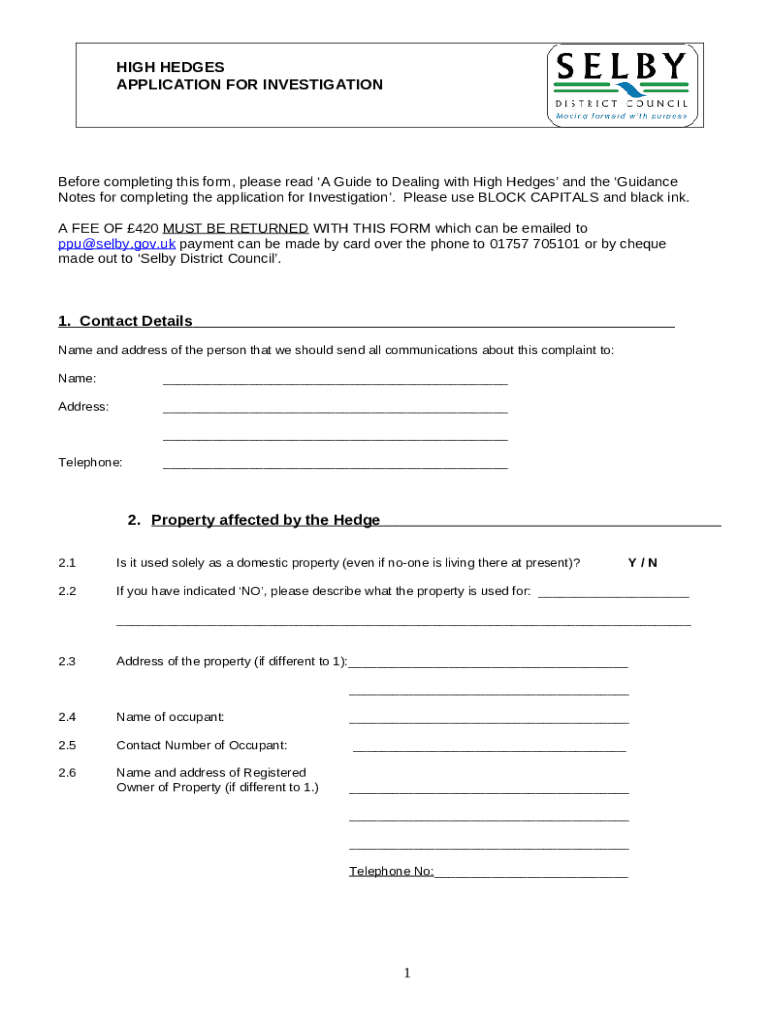 Before completing this , please read A Guide to Dealing with High ...