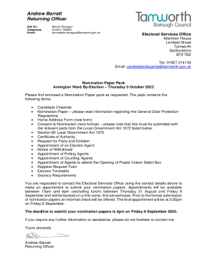 Fillable Online Nomination Paper Pack. Nomination Paper Pack Fax Email ...