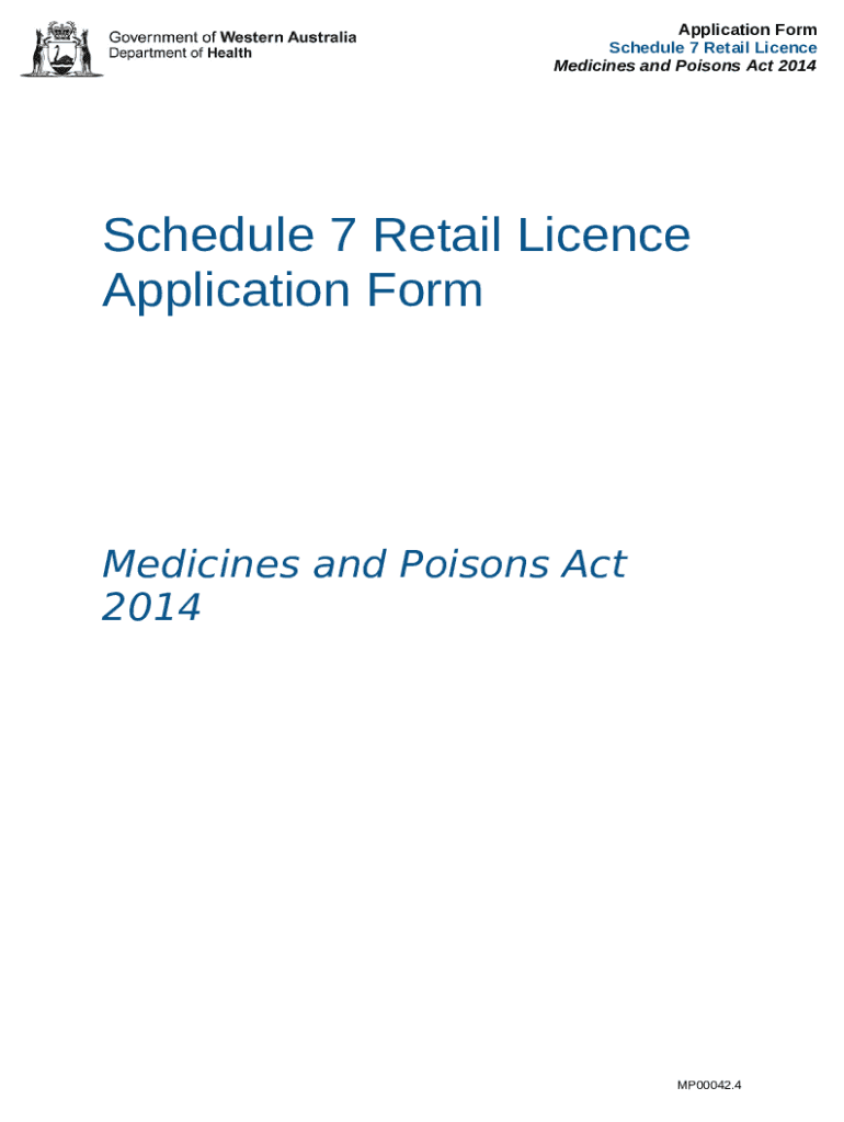 APPLICATION for a SCHEDULE 7 RETAIL LICENCE Doc Template | pdfFiller
