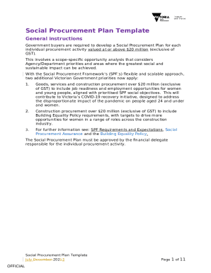 Social-Procurement-Plan-Template Doc Template | pdfFiller
