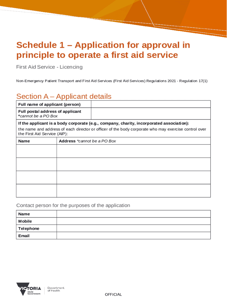 Schedule-1-Application-for-approval-in-principle-to-operate-a-first-aid ...