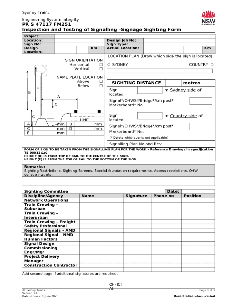 PR S 47117 FM251 V1.1 Inspection and Testing of SignallingSignal ...