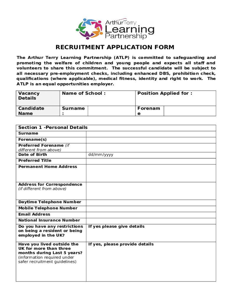 Deputy Headteacher - The Arthur Terry School Doc Template | pdfFiller