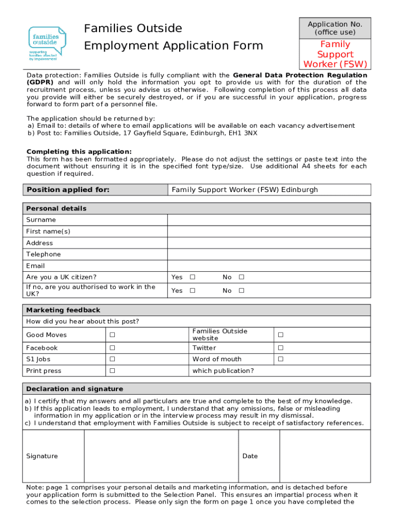Application--FSW-Edinburgh. ... Doc Template | pdfFiller